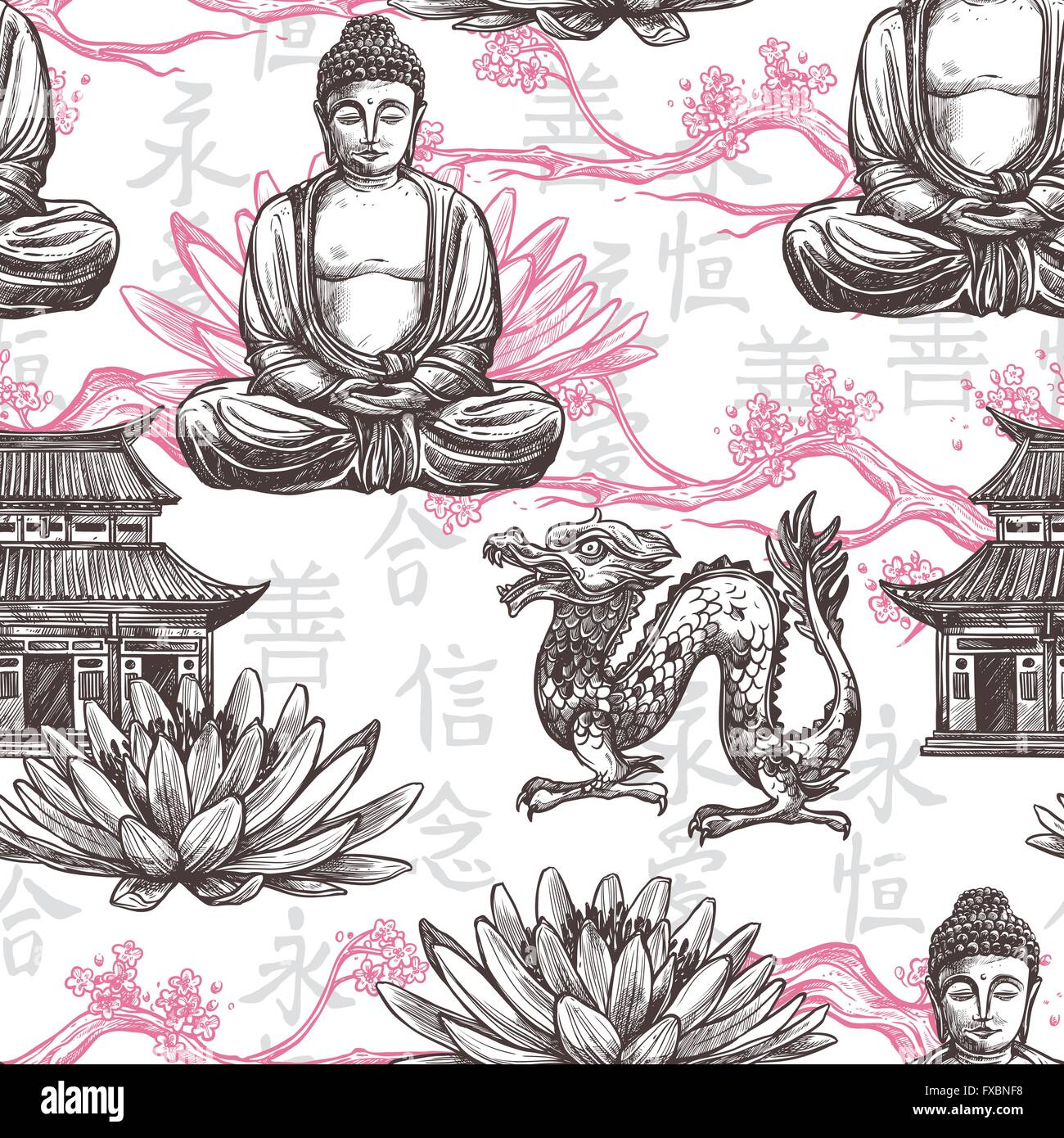 Asian Seamless Pattern Stock Vector Image & Art - Alamy