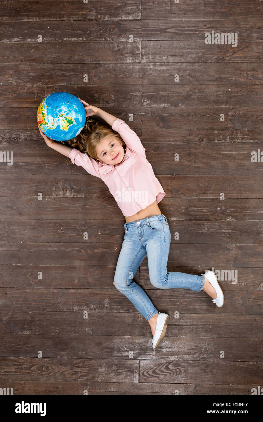 Top view photo of little girl Stock Photo - Alamy