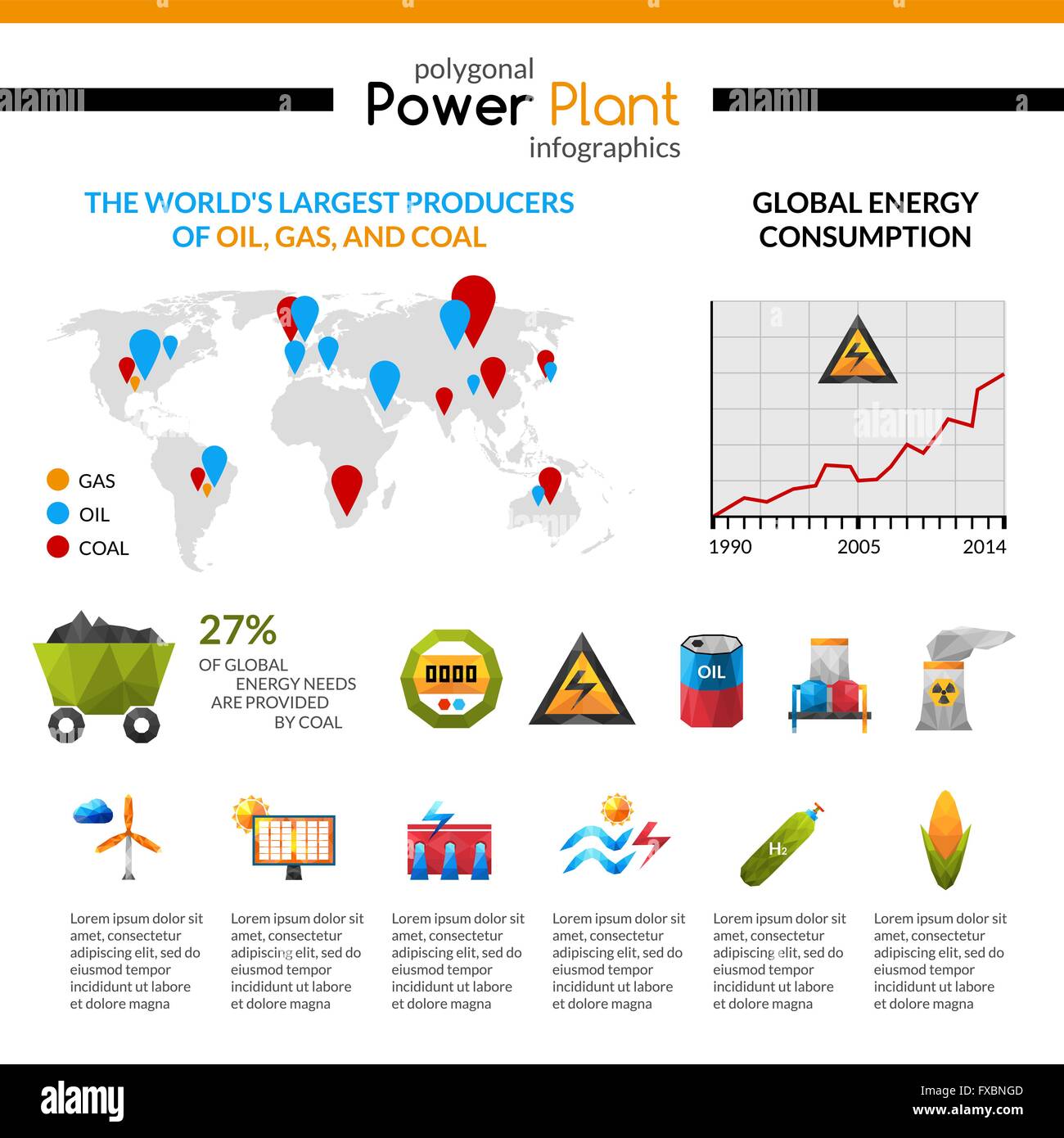 Power Plant And Mineral Extraction Infographic Stock Vector Image & Art ...