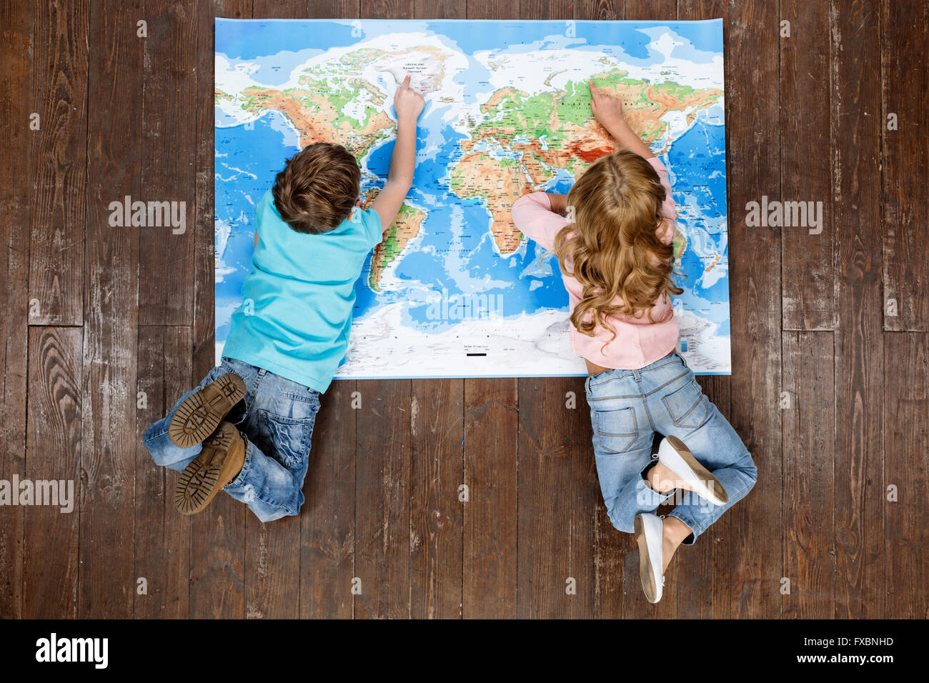 Top view photo of children Stock Photo - Alamy