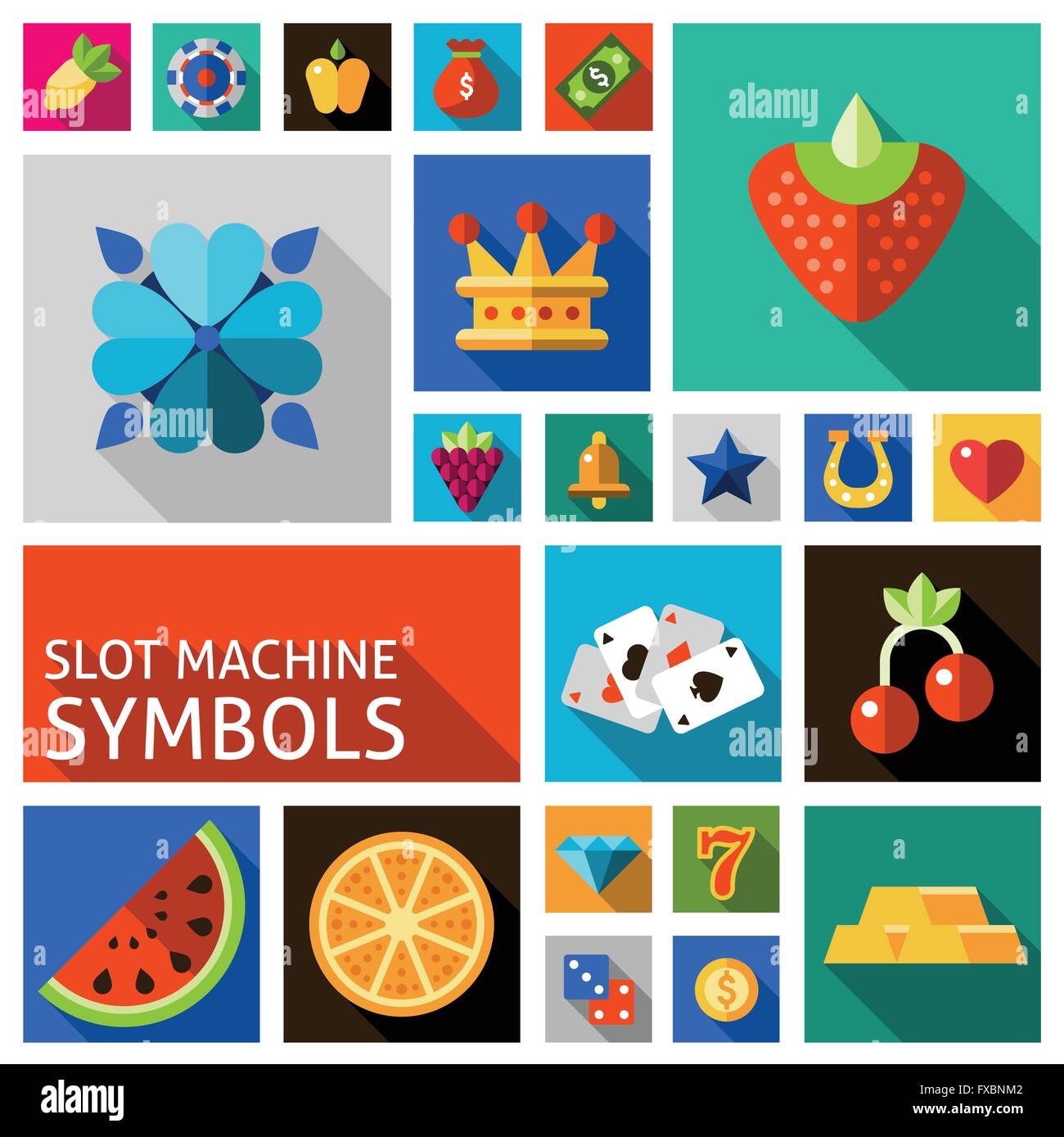 Slot machine symbols set Stock Vector Image & Art - Alamy