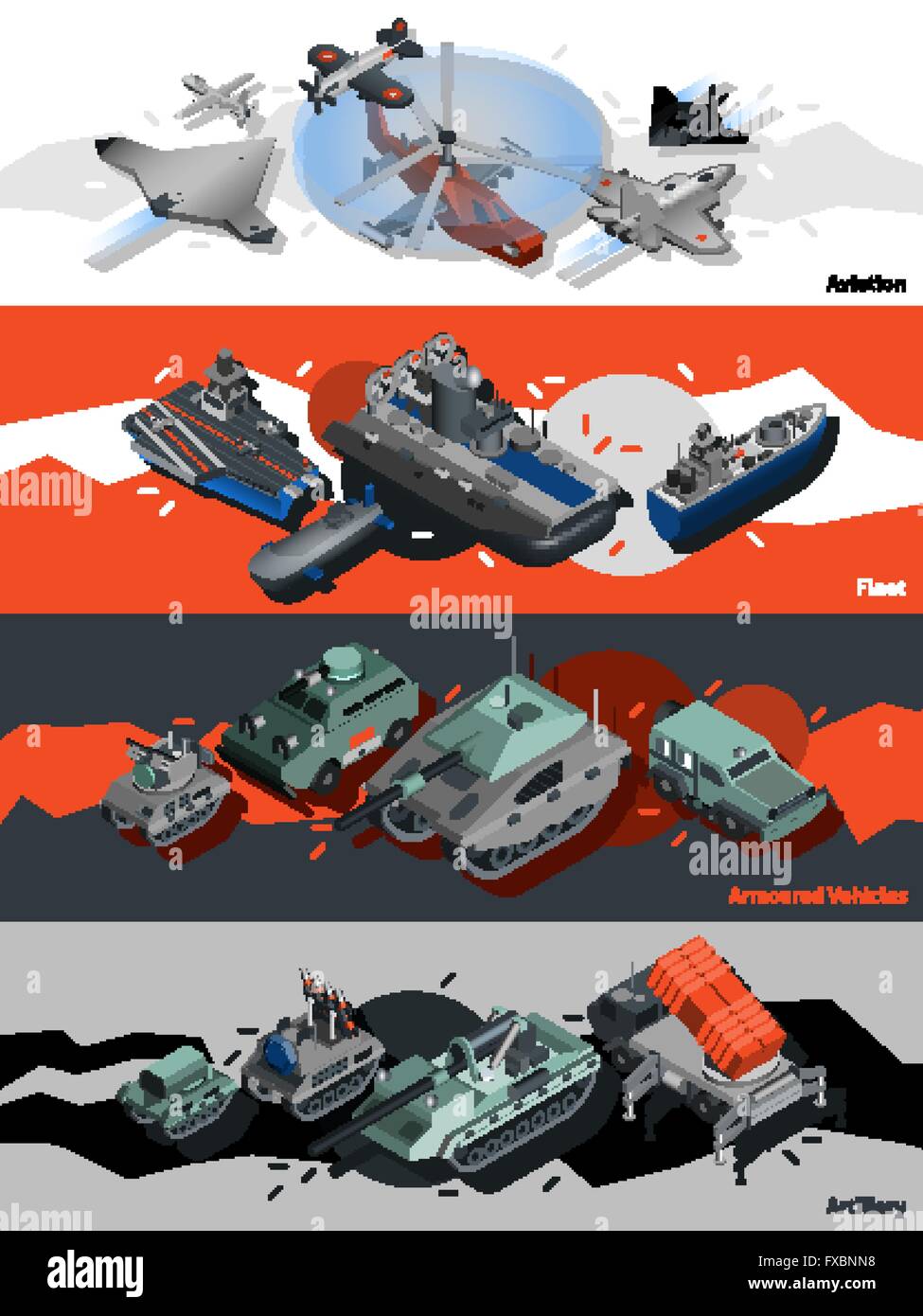 Military equipment horizontal banners Stock Vector Images - Alamy