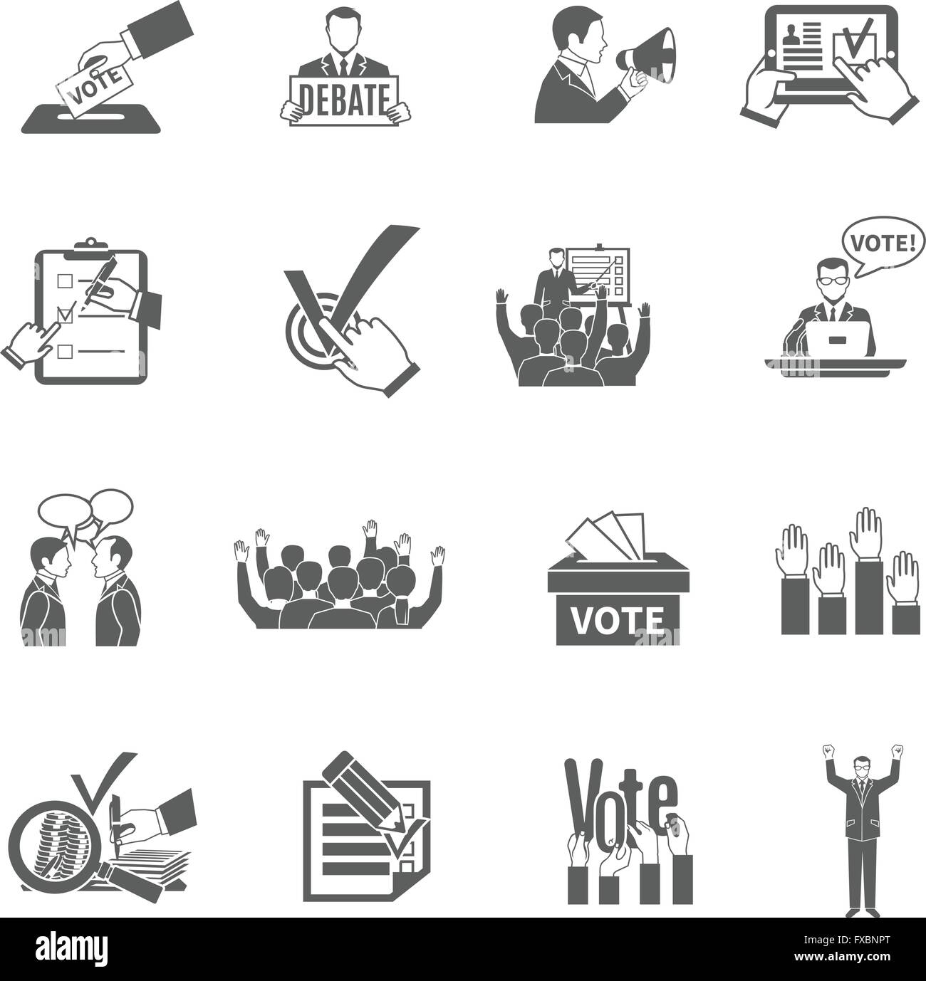 Election Icons Set Stock Vector Image & Art - Alamy