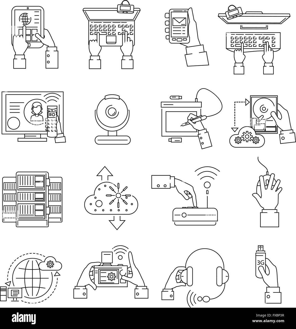 It Devices Icons Line Stock Vector Image & Art - Alamy