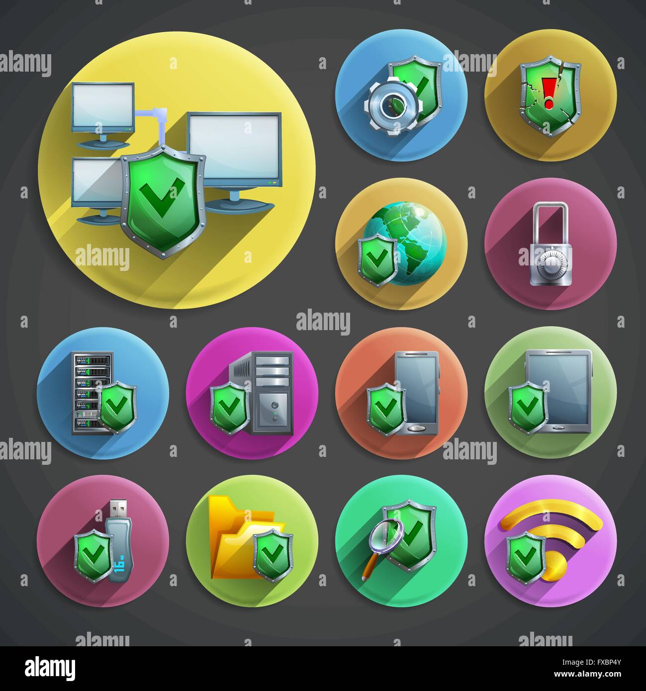 Data protection icons set Stock Vector Image & Art - Alamy