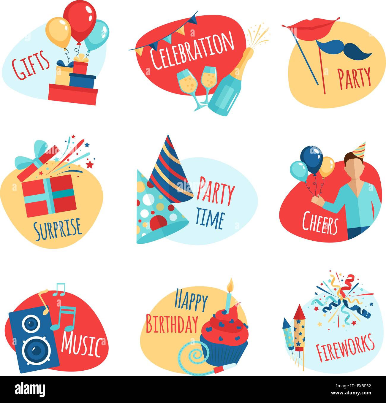 Party Emblems Set Stock Vector Image & Art - Alamy