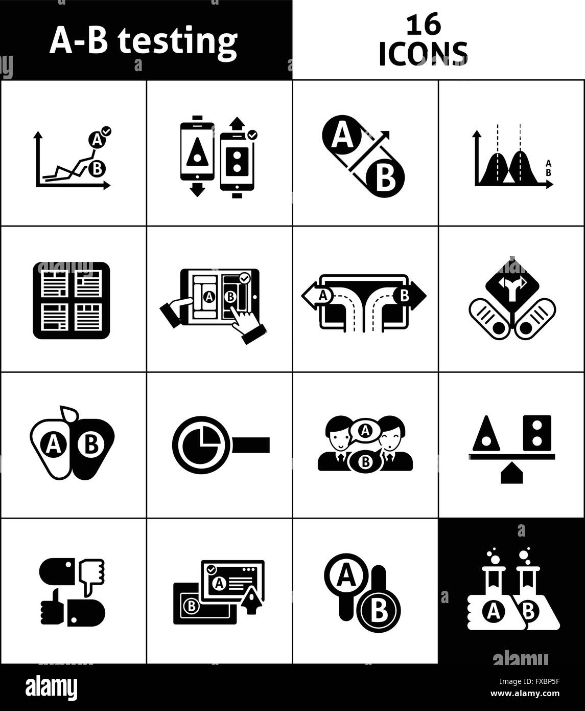 A-b Testing Icons Black Stock Vector Image & Art - Alamy