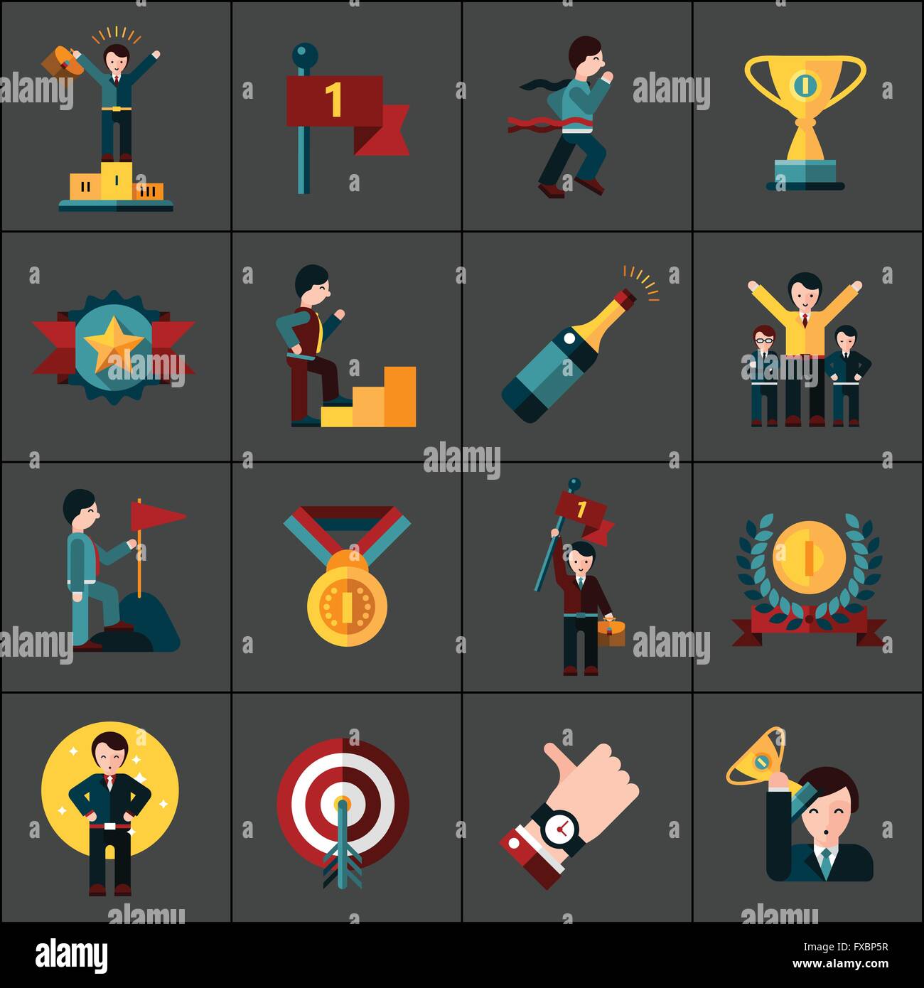 Success Icons Set Stock Vector Image & Art - Alamy