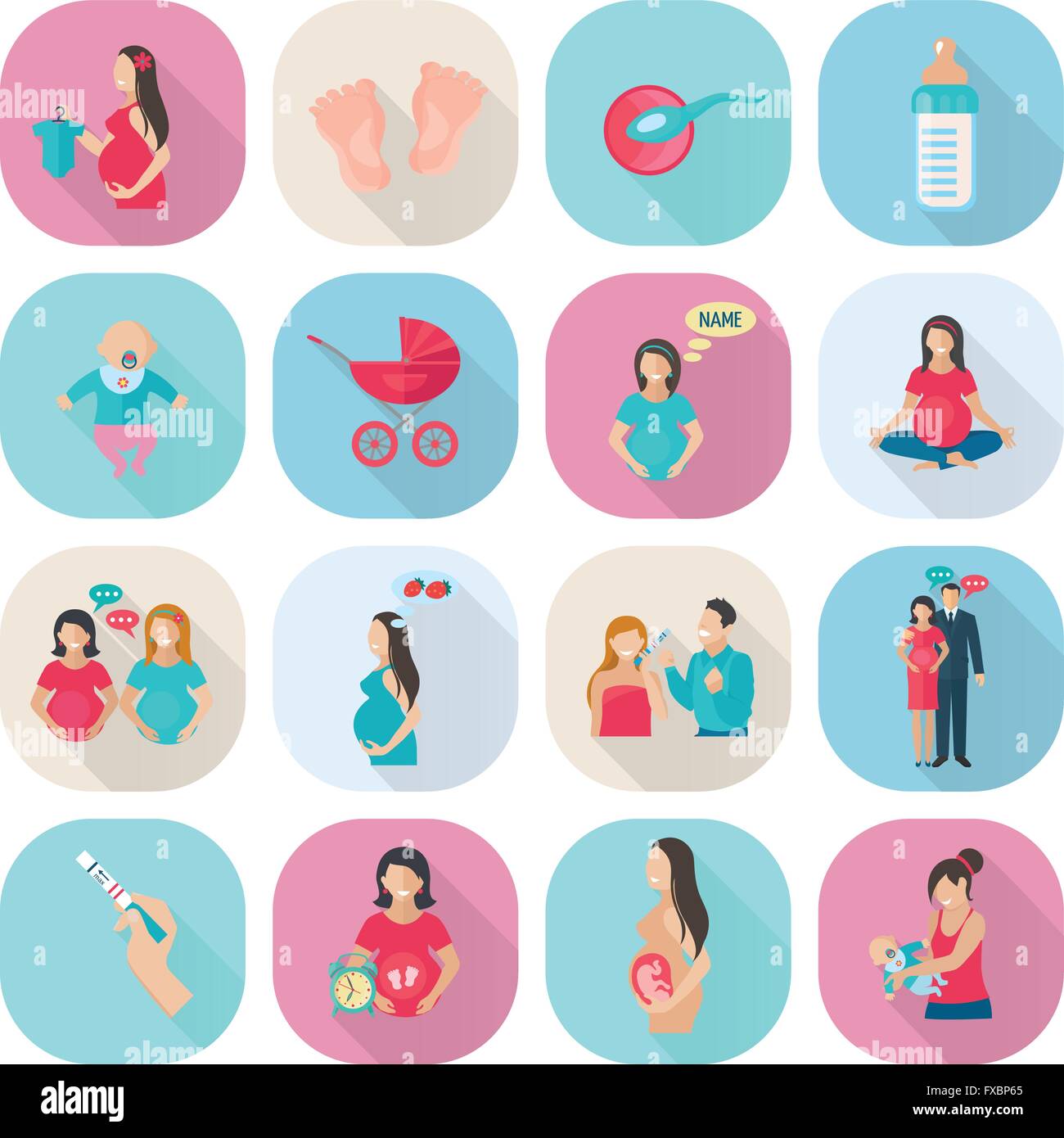 Pregnant mother icons collection hi-res stock photography and images ...