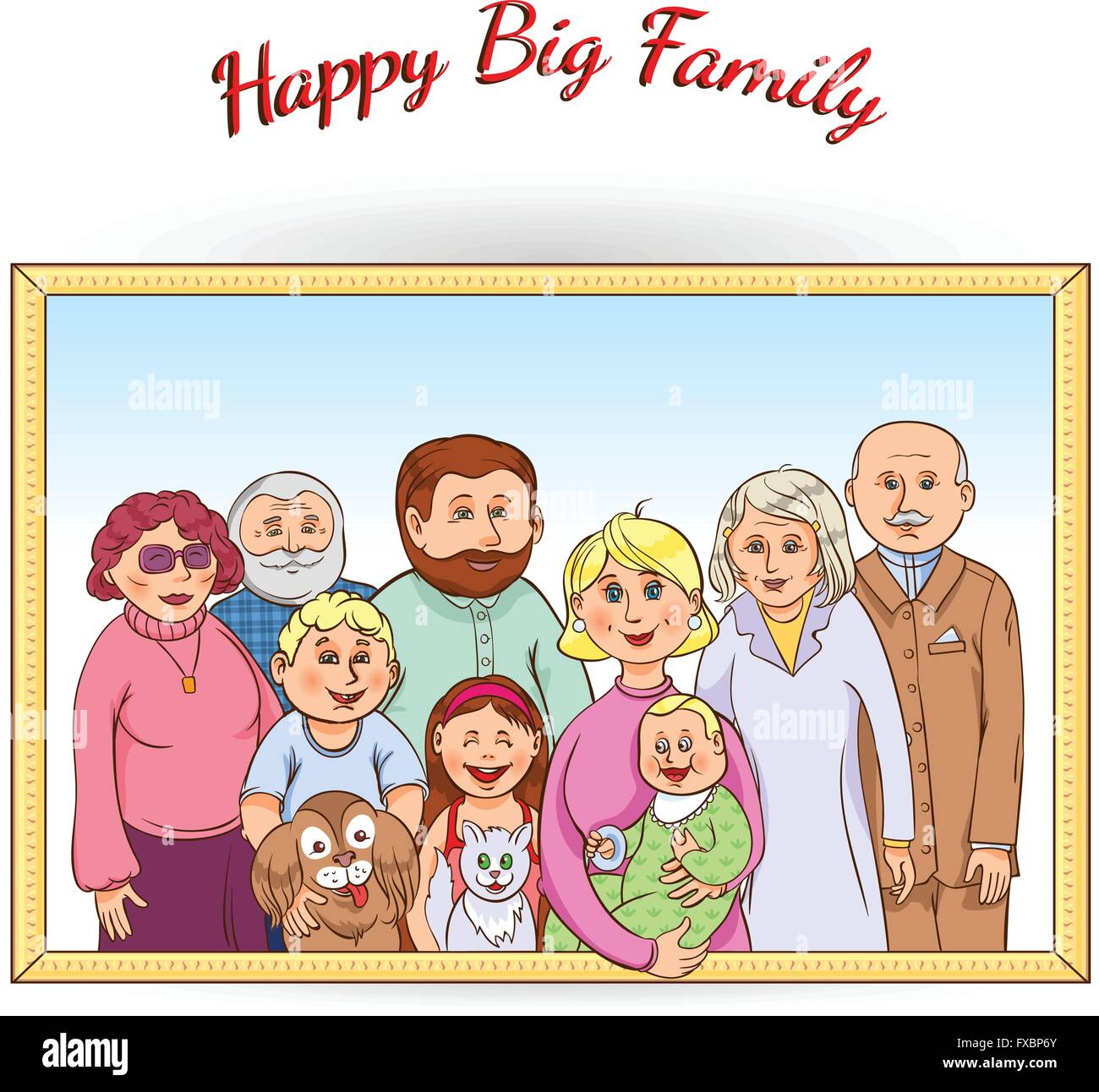 People family happy smiling Stock Vector Images - Alamy