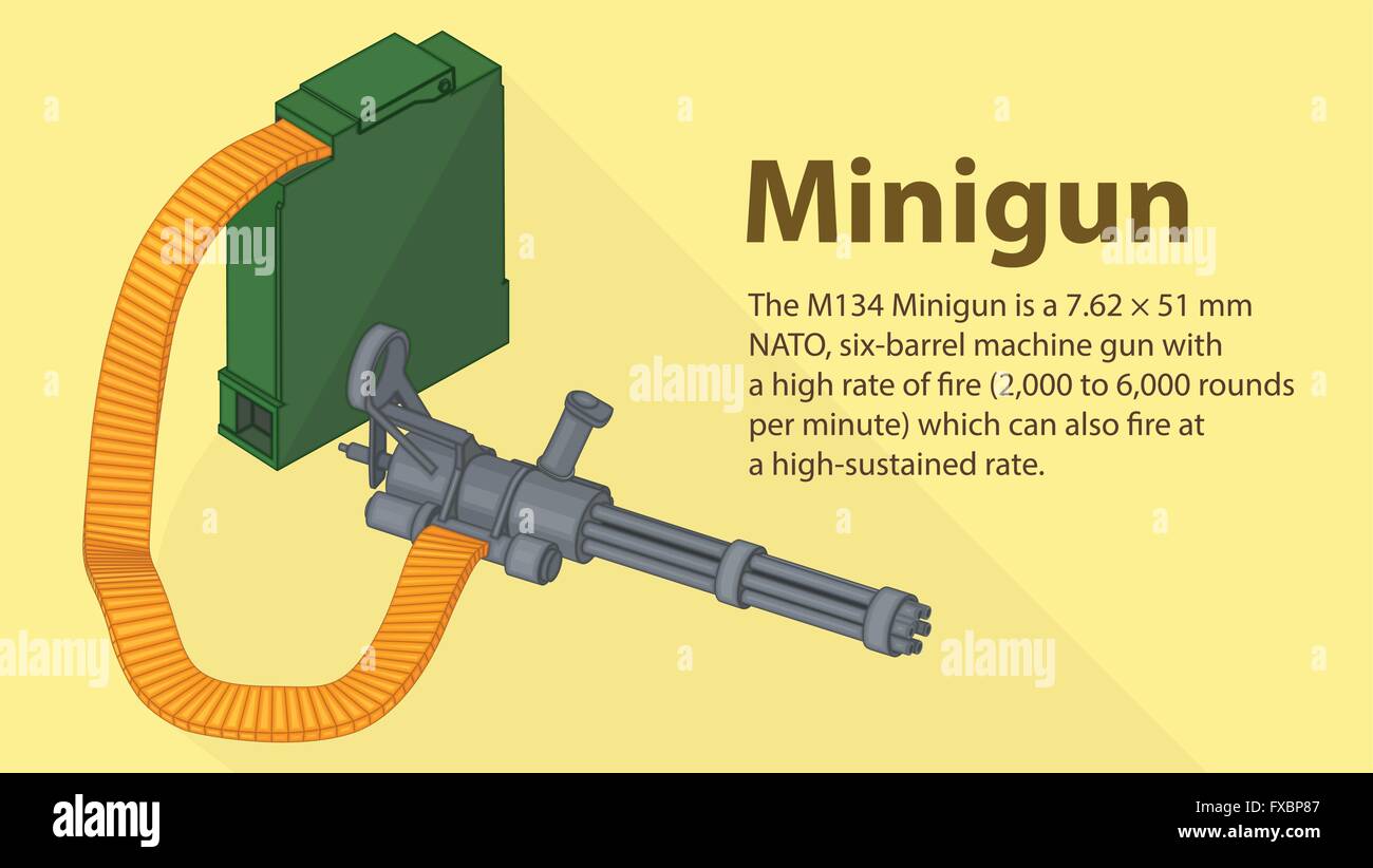 Gatling minigun isometric flat vector Stock Vector Image & Art - Alamy