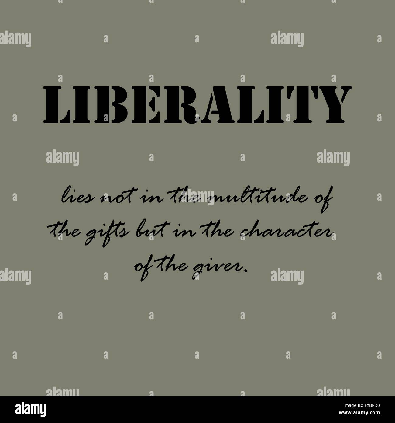 Aristotle Quotes. Liberality lies not in the multitude Stock Vector ...
