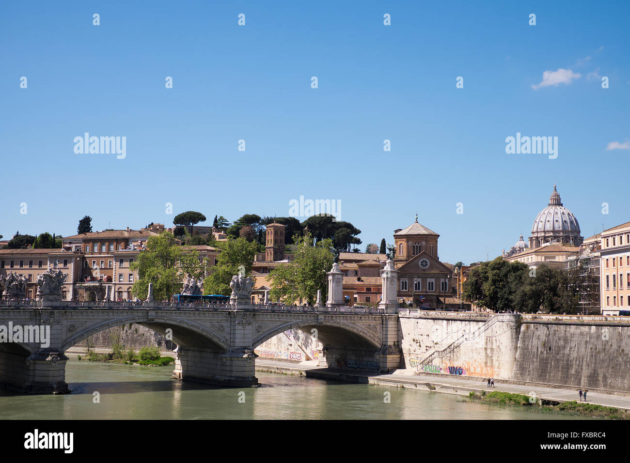 River Tiber in Rome with Vatican in background Stock Photo - Alamy
