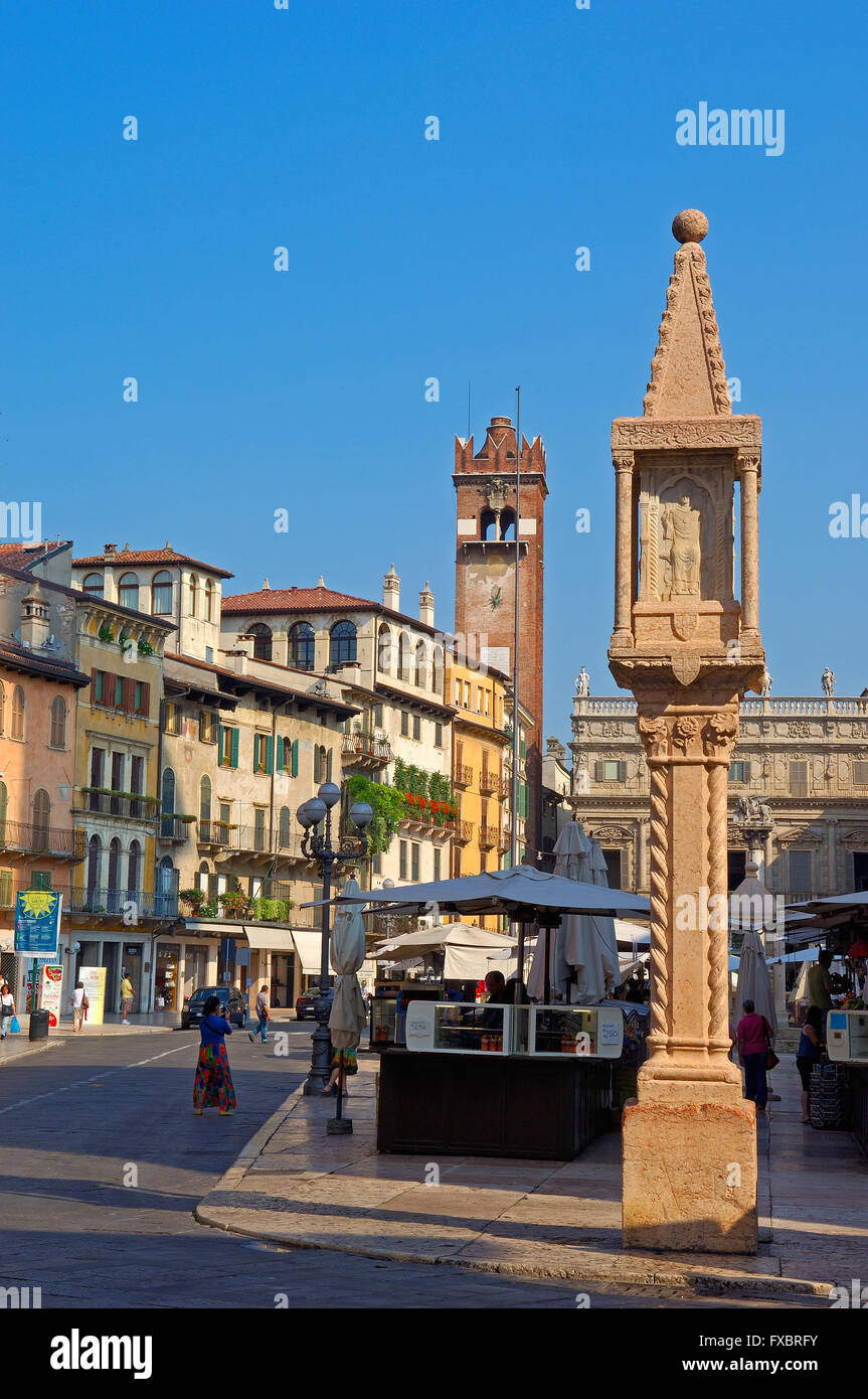 Verona, Piazza delle Erbe, Erbe Square, Veneto. Italy, Europe Stock ...
