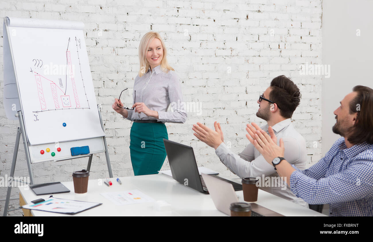Presentation of business woman Stock Photo - Alamy
