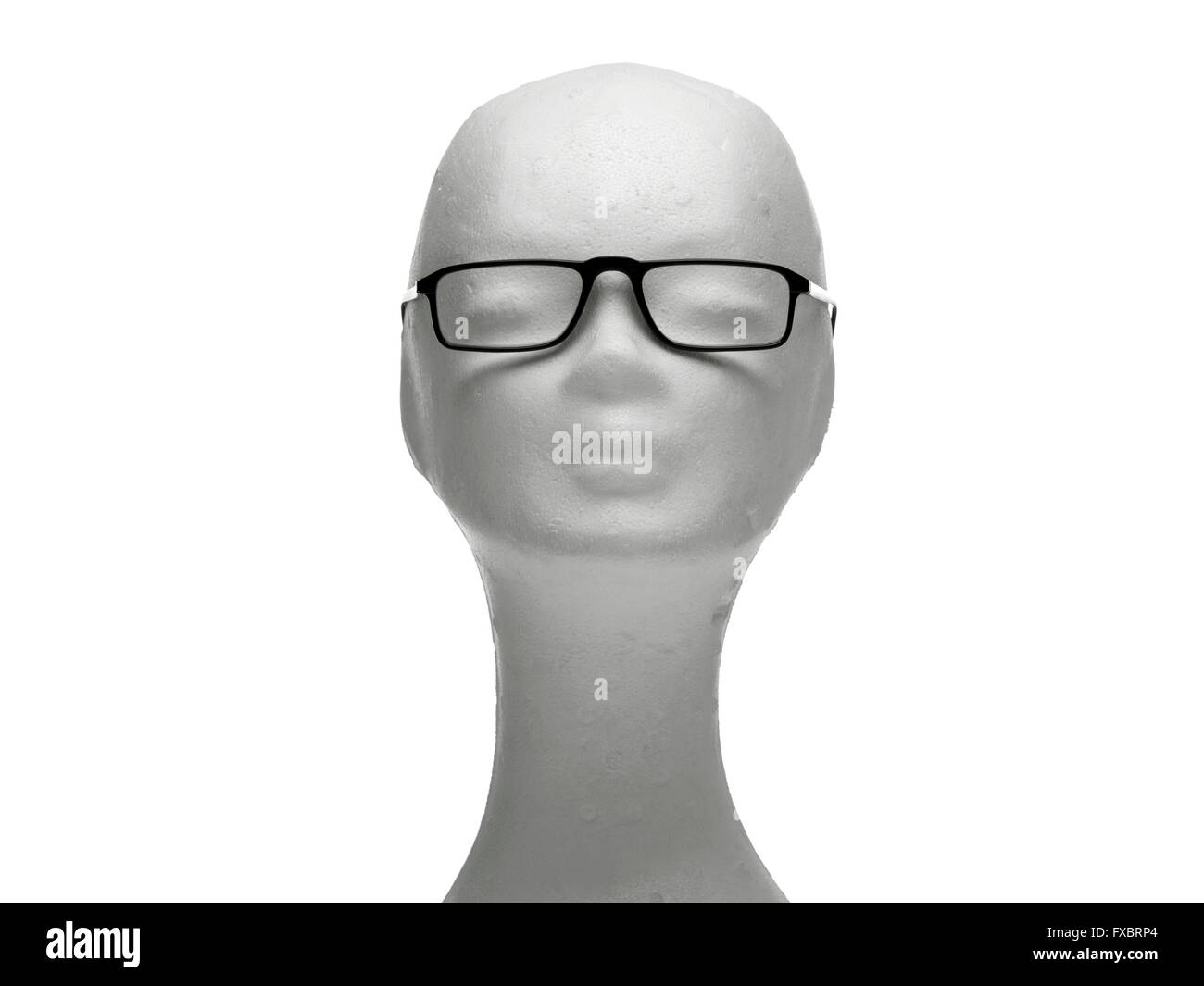 White dummy female head with eyeglasses on white background Stock Photo ...