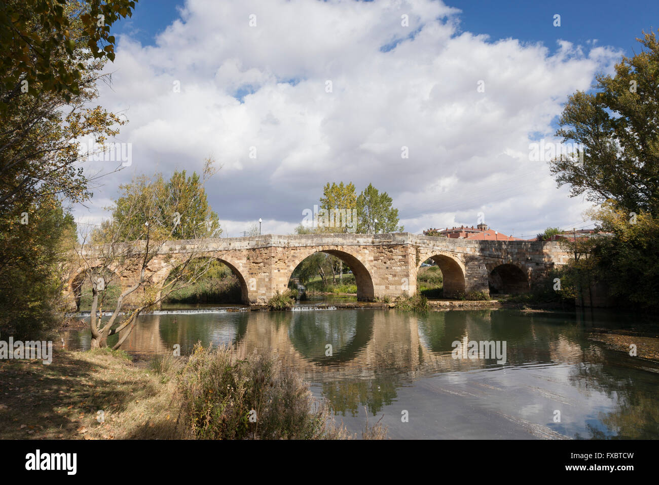 Sahagún, Spain: Puente de Canto (Bridge of Songs) over the Cea River in ...