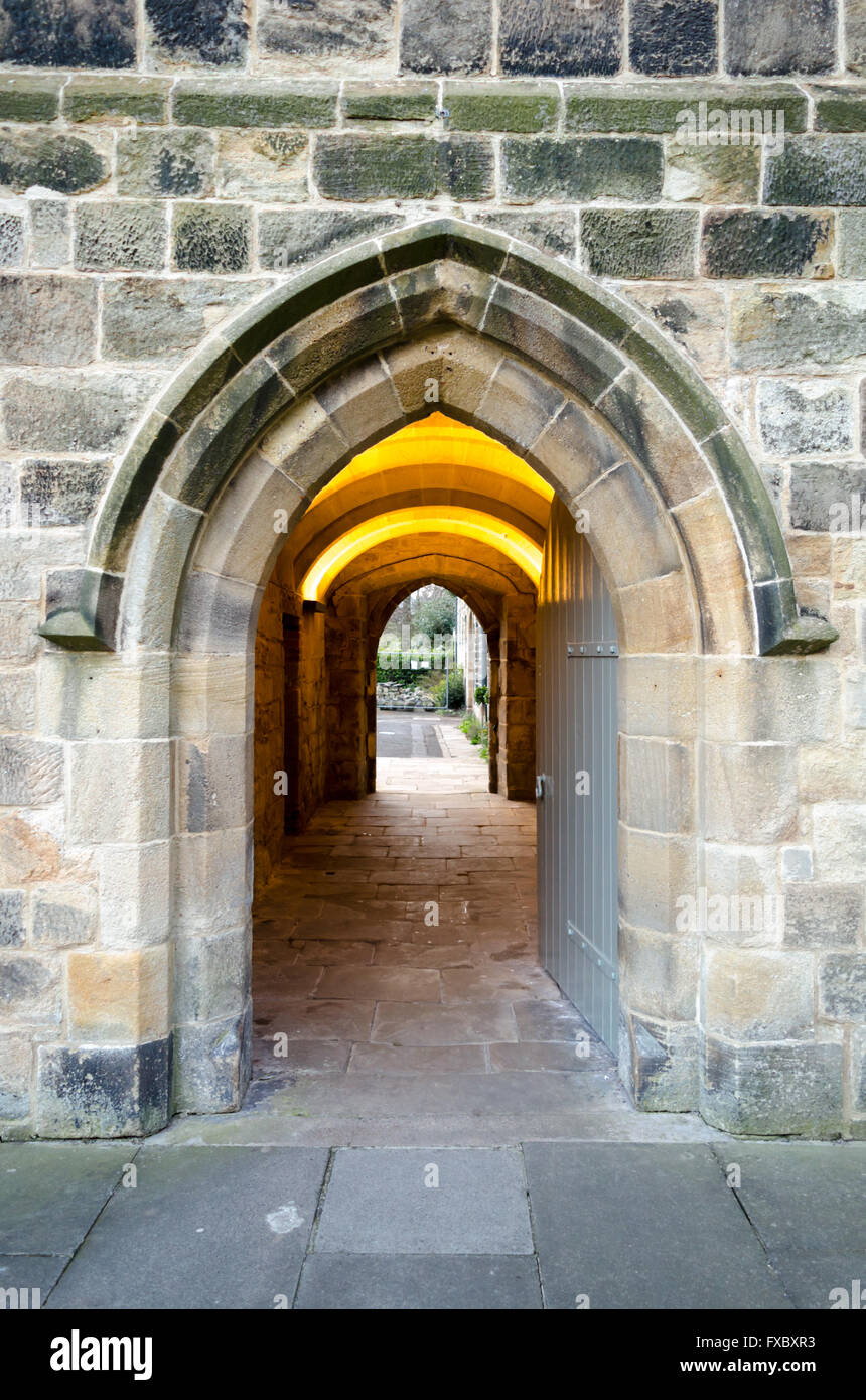 An Arched Passageway at Hexham Abbey at Hexham, Northumberland Stock ...