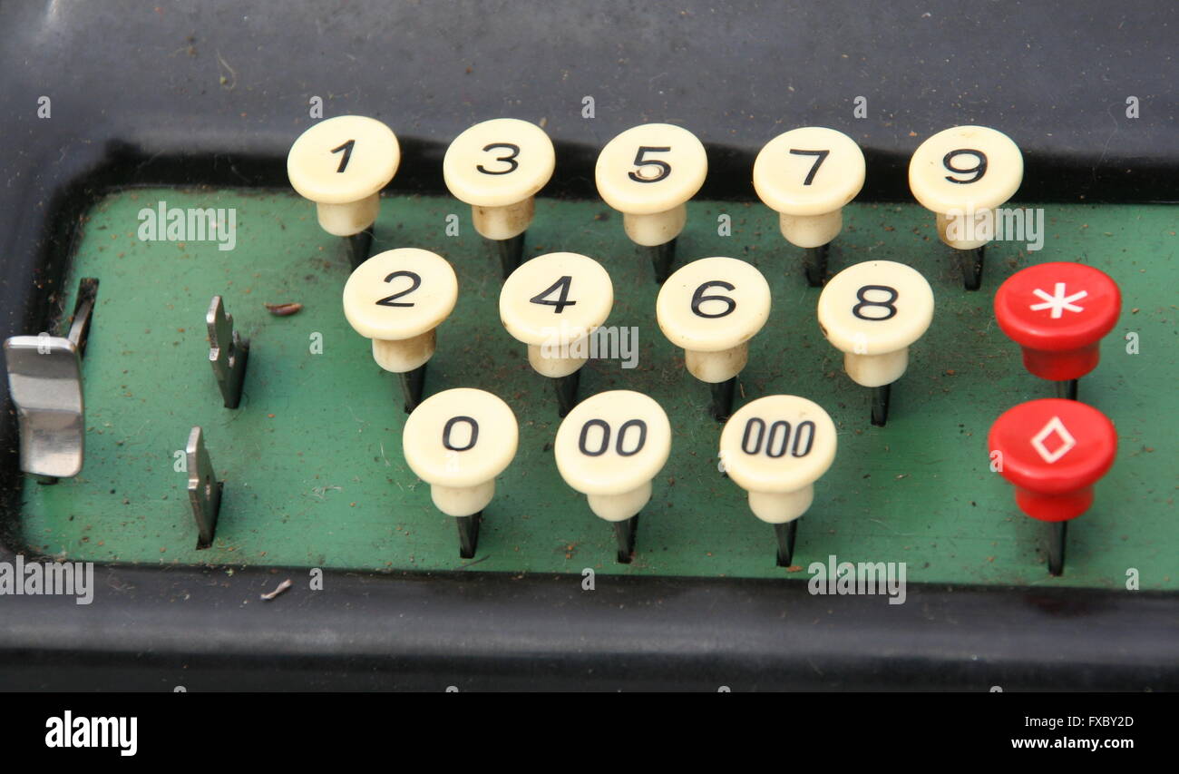 Vintage adding machine, flea market, Germany Stock Photo - Alamy