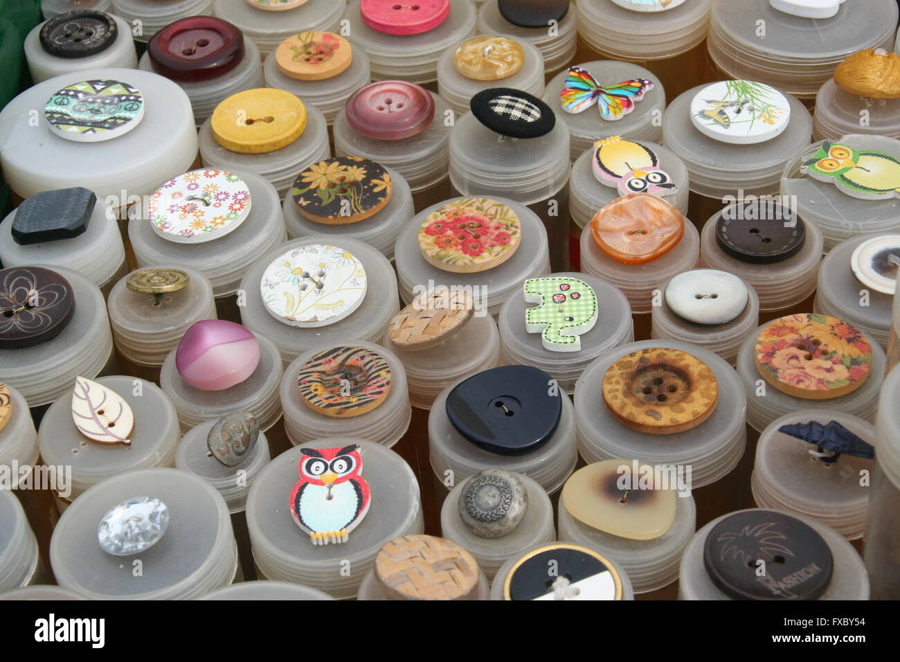 Colorful assortment of buttons, flea market, Germany Stock Photo - Alamy