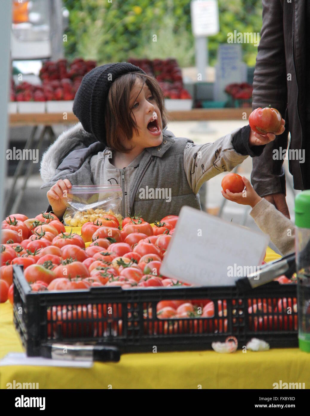 Rodger Berman takes his two boys to the Farmers Market in Beverly Hills ...