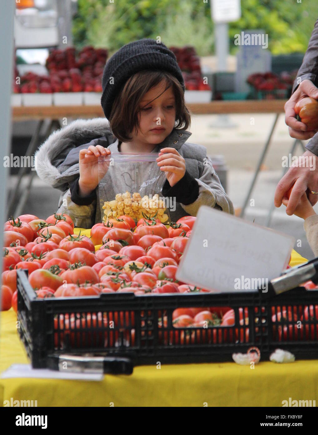 Rodger Berman takes his two boys to the Farmers Market in Beverly Hills ...