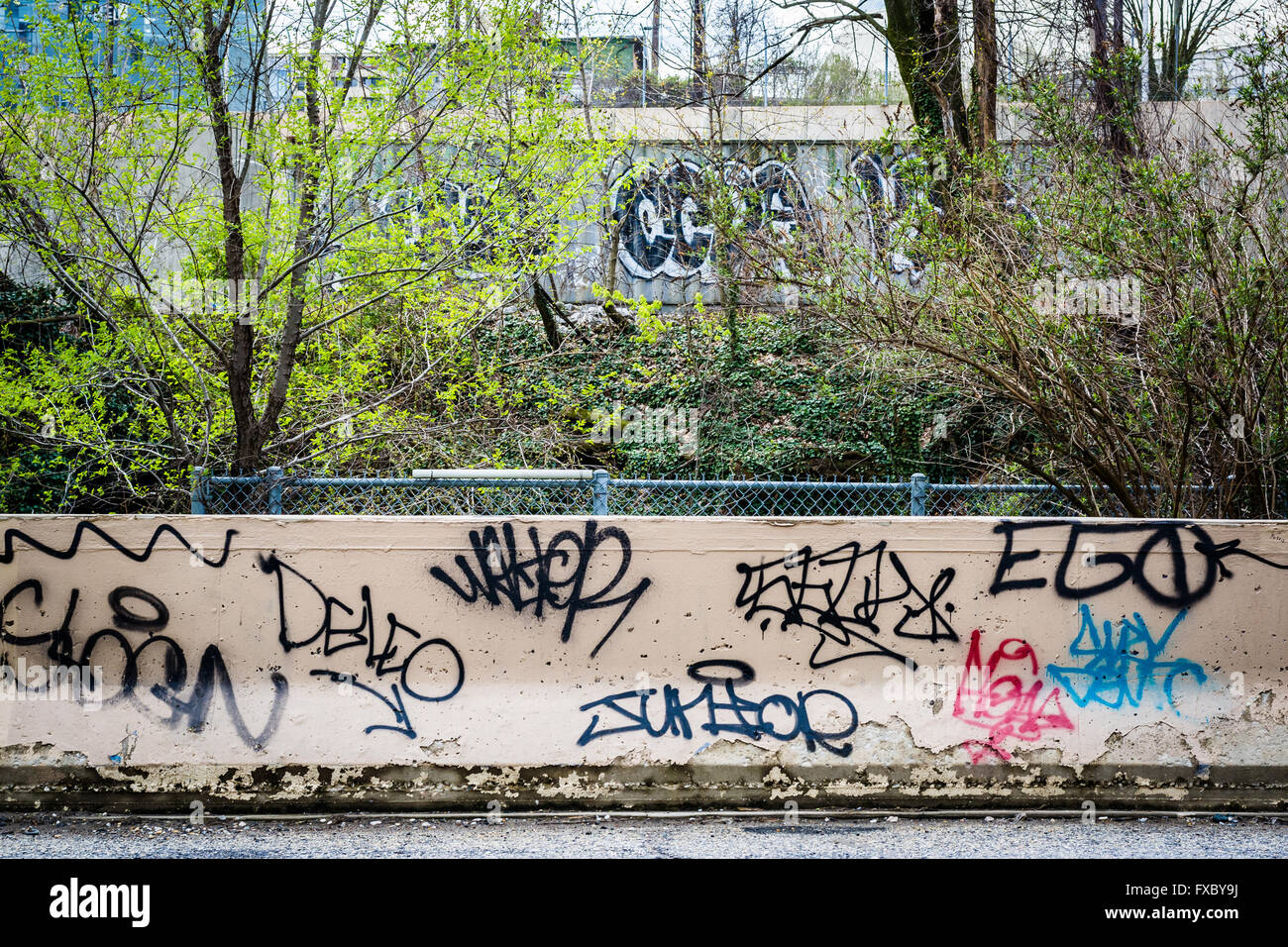 Graffiti along Falls Road, in Baltimore, Maryland Stock Photo - Alamy