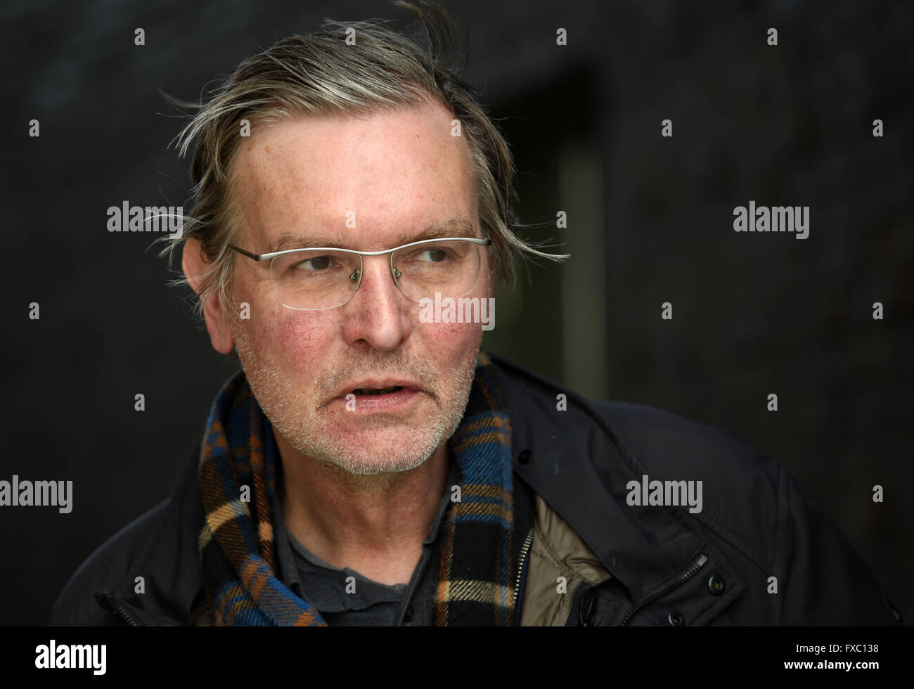 Neuss, Germany. 12th Apr, 2016. Artist Thomas Schuette poses during a ...