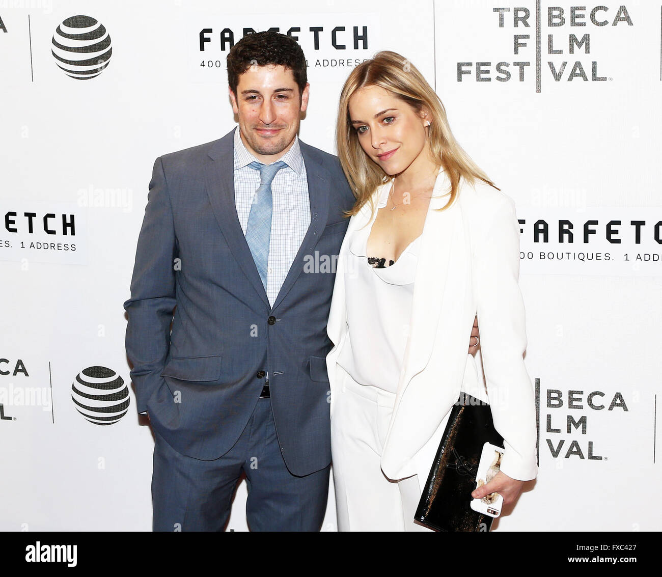 New York Usa 13th Apr 2016 American Actor Jason Biggs And His Wife