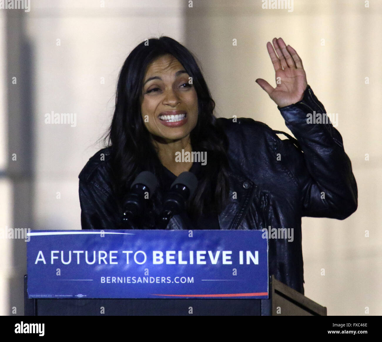 New York, New York, USA. 13th Apr, 2016. Actress ROSARIO DAWSON speaks ...