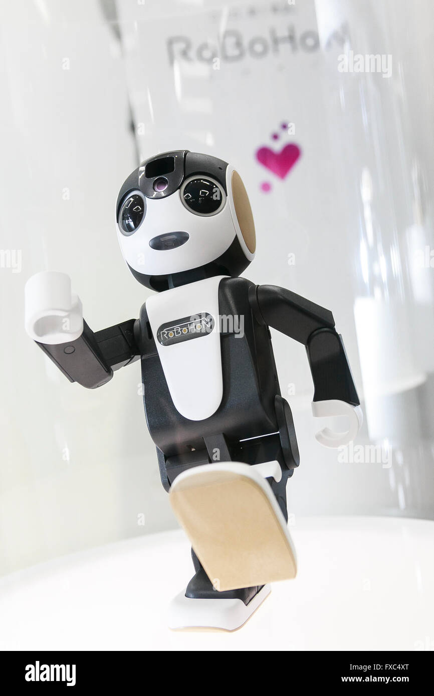 Tokyo, Japan. 14th April, 2016. Sharp introduces the RoBoHoN at a ...