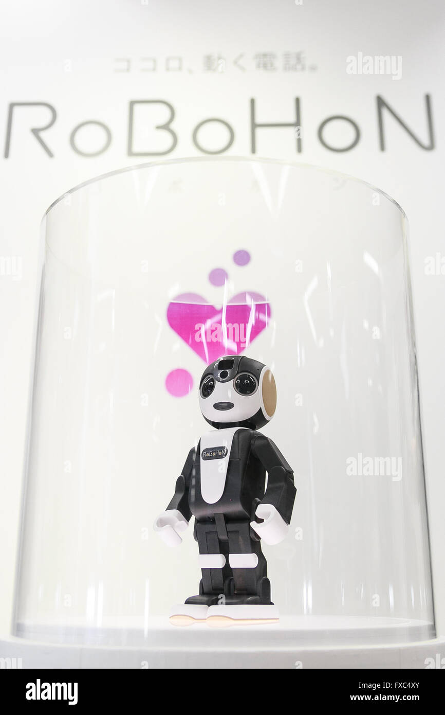 Tokyo, Japan. 14th April, 2016. Sharp introduces the RoBoHoN at a ...