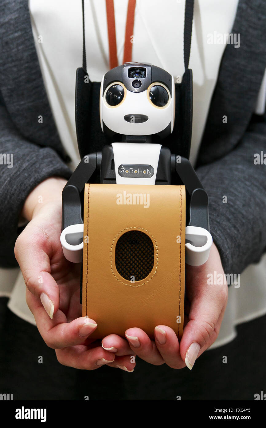 Tokyo, Japan. 14th April, 2016. Sharp introduces the RoBoHoN at a ...