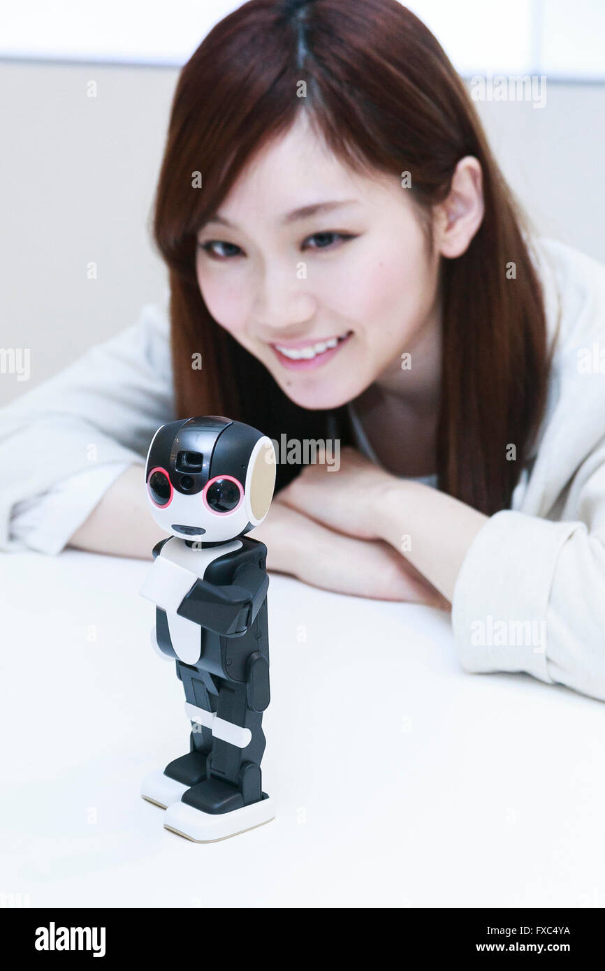 Tokyo, Japan. 14th April, 2016. Sharp introduces the RoBoHoN at a ...