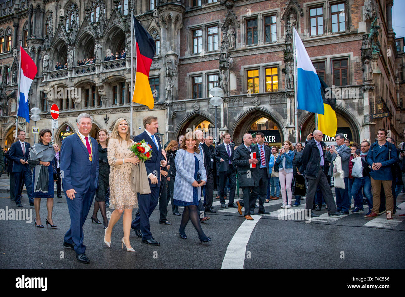 Munchen, Germany. 13th Apr, 2016. King Willem-Alexander and Queen ...