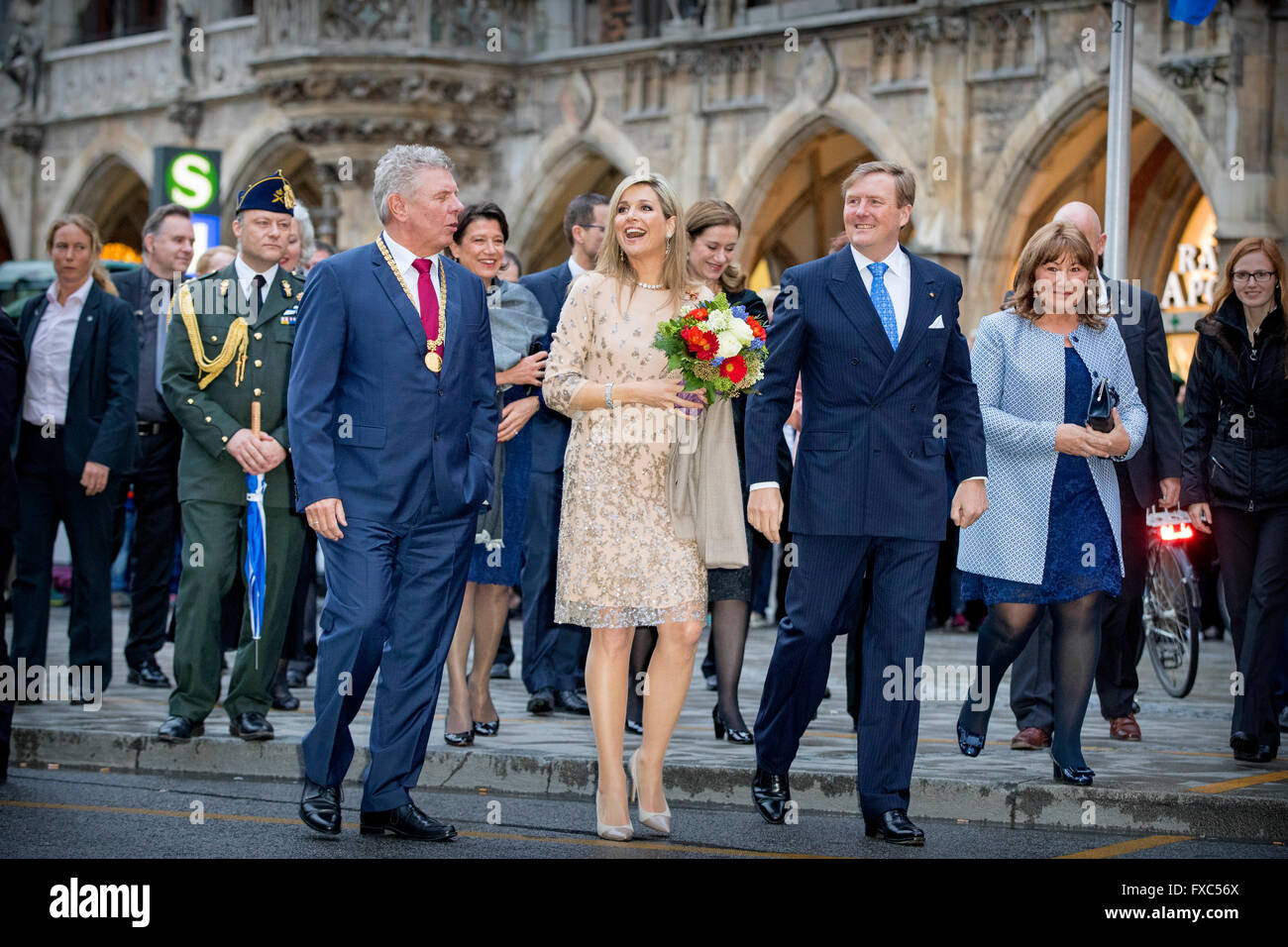 Munchen, Germany. 13th Apr, 2016. King Willem-Alexander and Queen ...