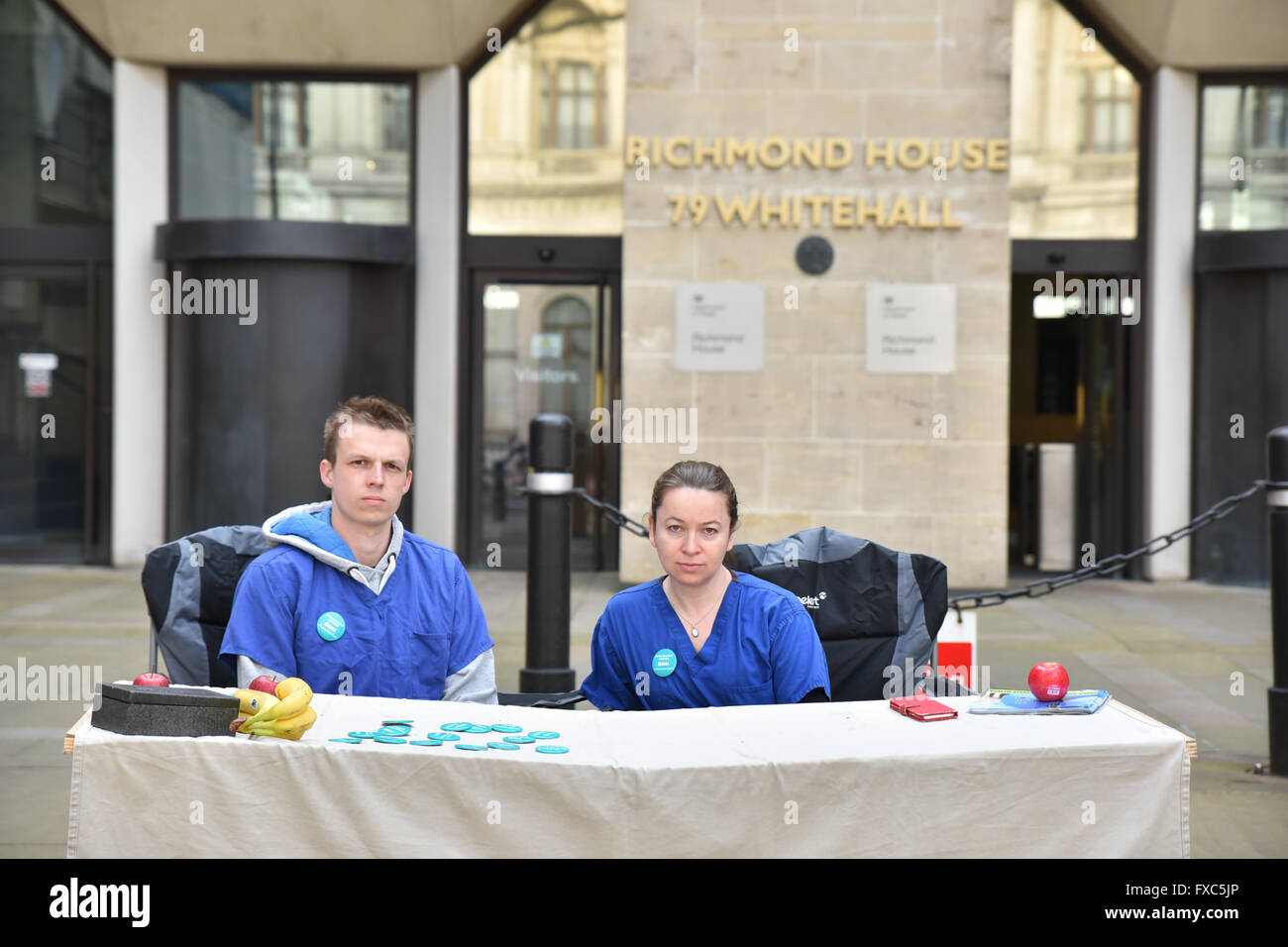 Whitehall, London, UK. 14th April 2016. Two doctors Dr Rachel Clarke ...