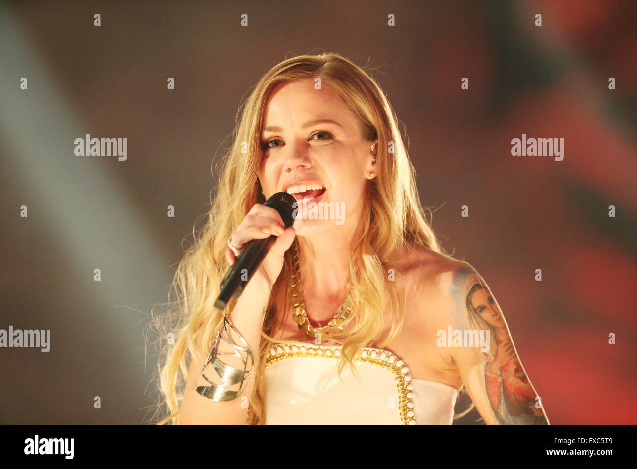 Merkers, Germany. 13th Apr, 2016. Contestant Sandra Berger during the ...