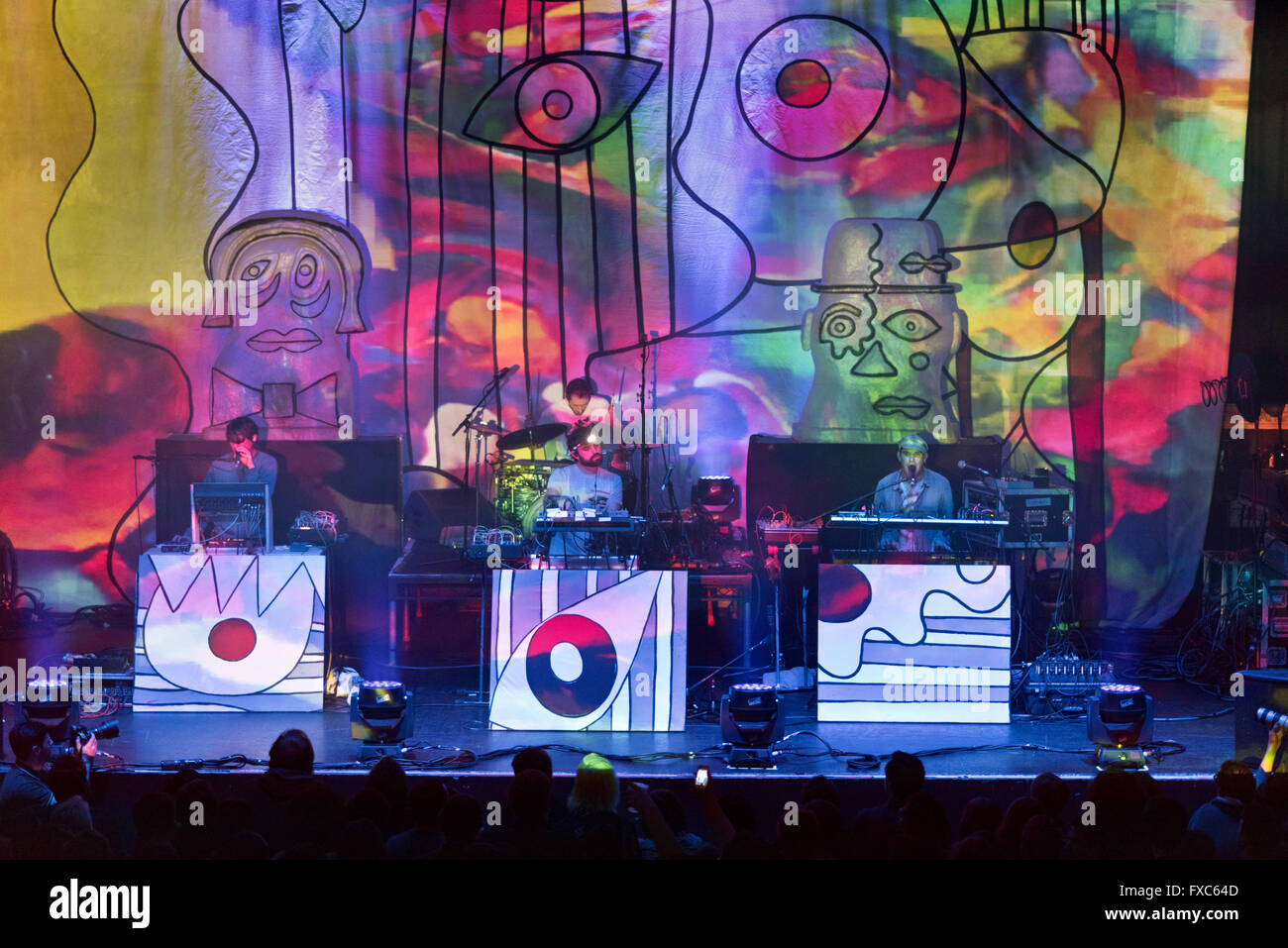 US experimental rock band Animal Collective in concert at the O2 Ritz ...