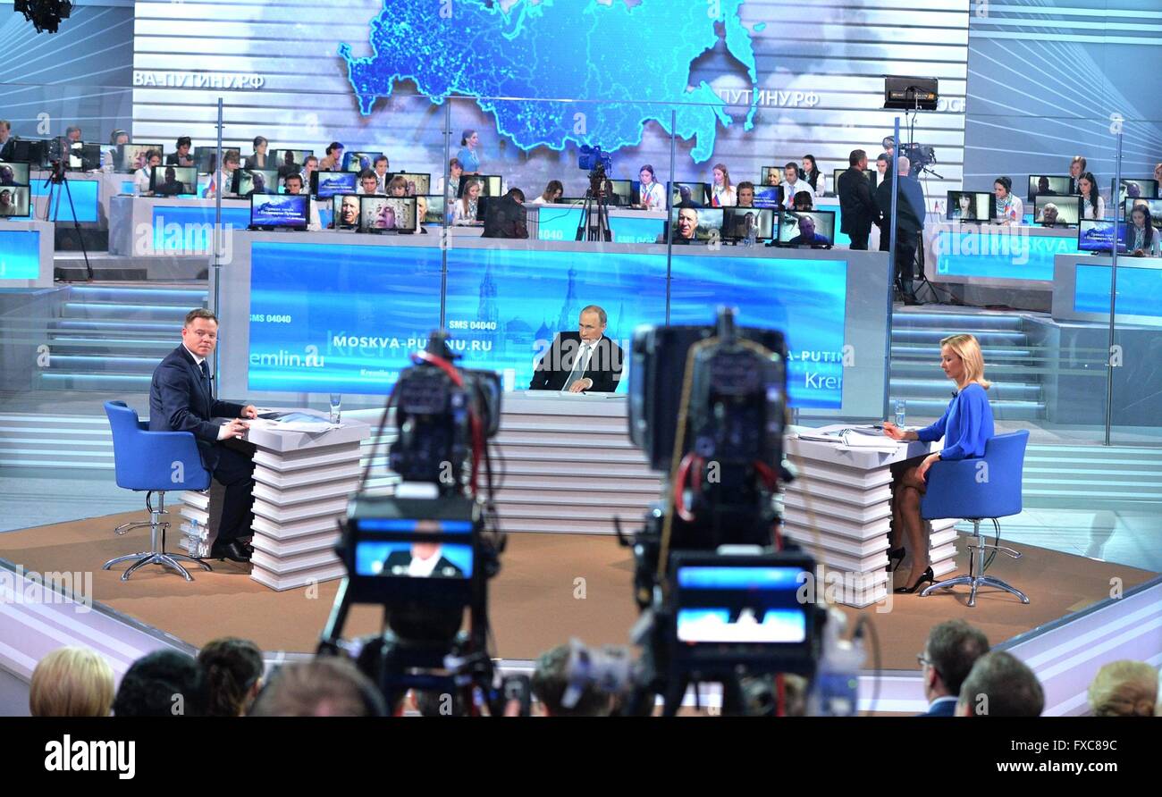 Moscow, Russia. 14th Apr, 2016. Russian President Vladimir Putin during ...