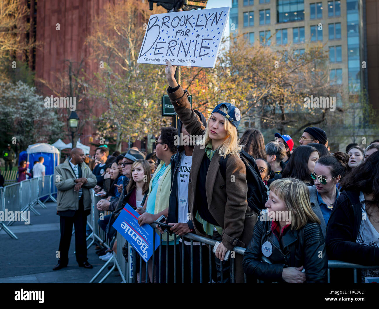 New York City, United States. 13th Apr, 2016. Bernie Sanders Kicks off ...