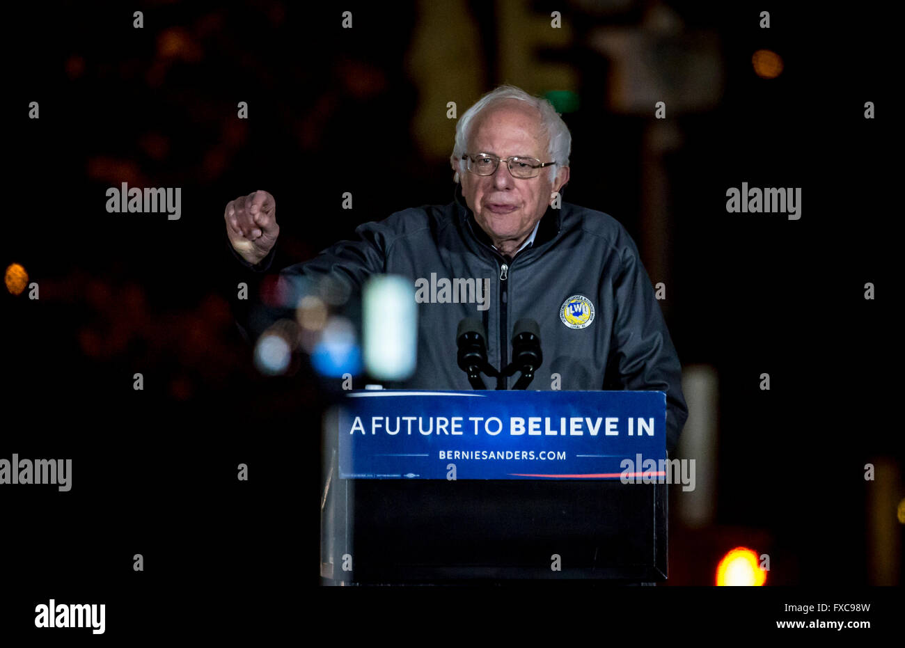 New York City, United States. 13th Apr, 2016. Bernie Sanders Kicks off ...
