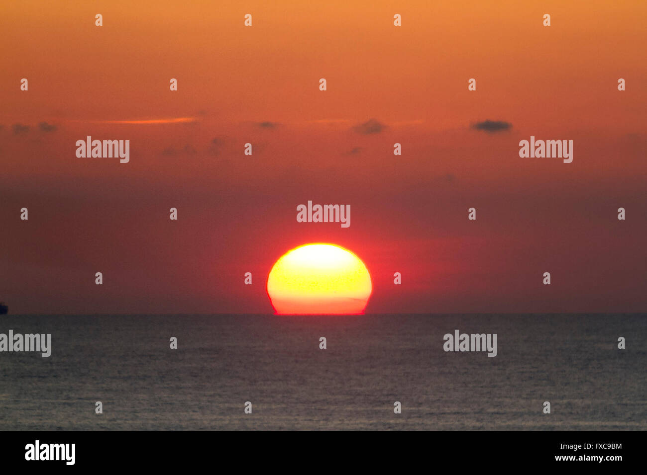 Beirut, Lebanon. 14th April 2016. Colorful sunset in Beirut creating ...