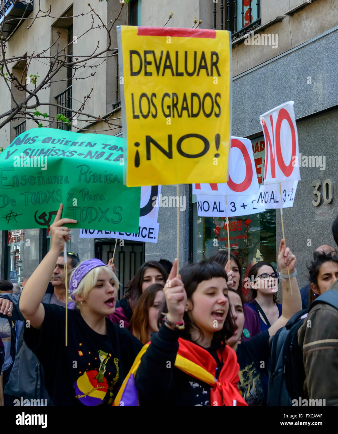 Demonstration by students againt new degree programmes Stock Photo - Alamy