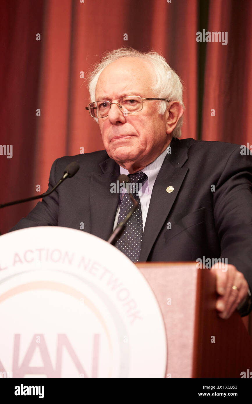 New York, USA. 14th April, 2016. Bernie Sanders speaks 14 April, New ...