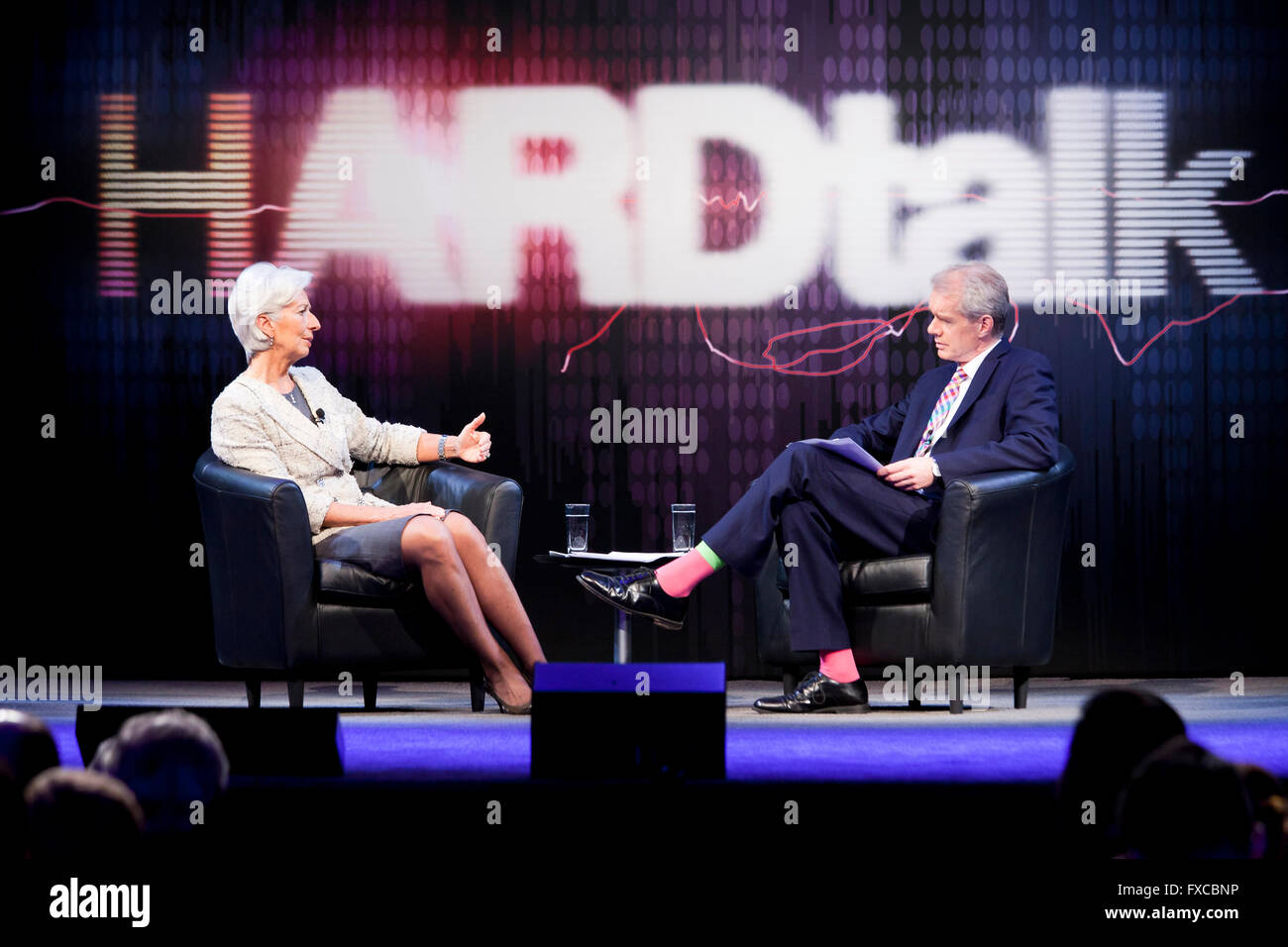 Washington DC, USA. 14th April, 2016. Stephen Sackur of the BBC's ...