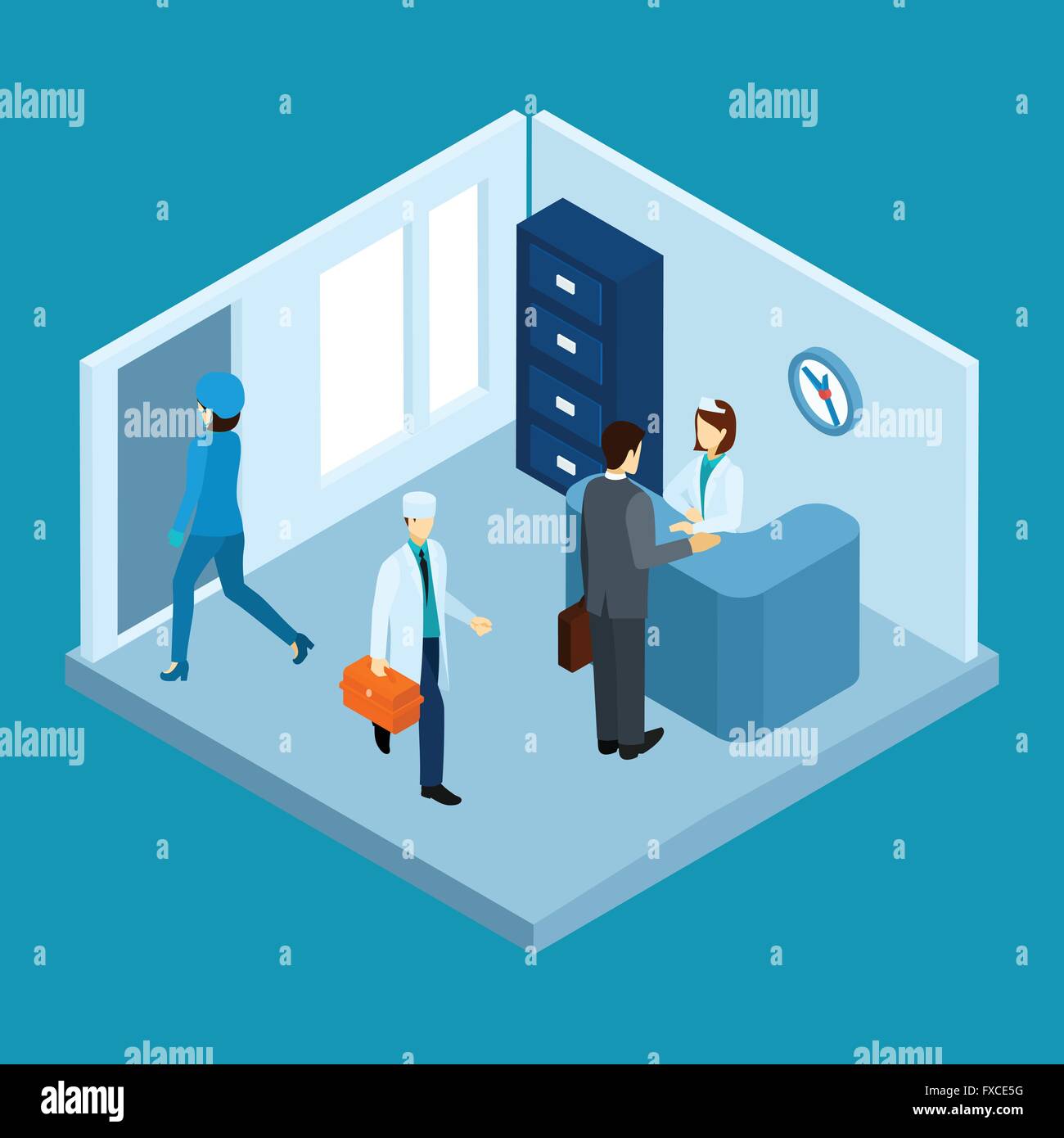 Hospital Reception Illustration Stock Vector Image & Art - Alamy