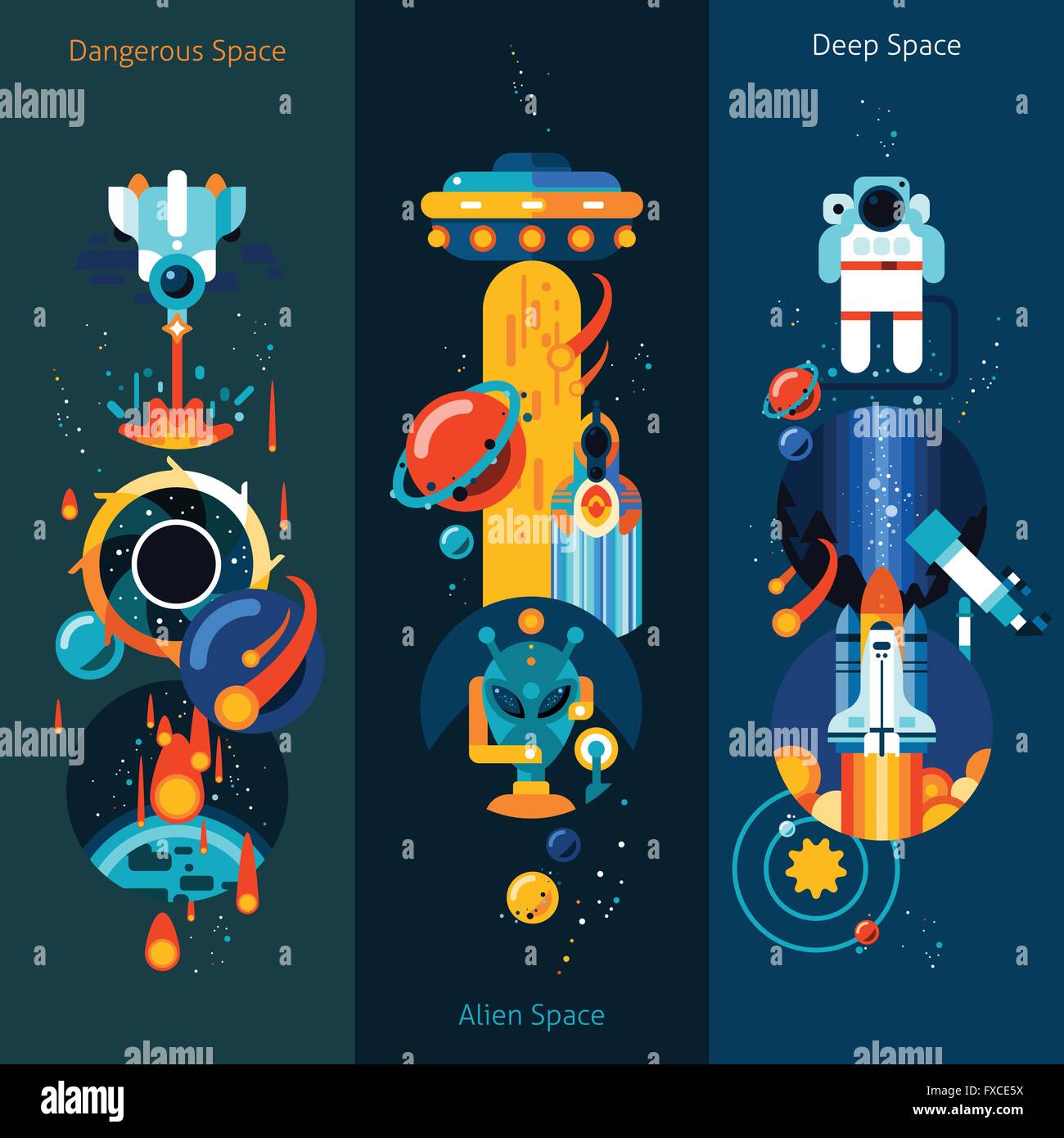 Space banner set Stock Vector Image & Art - Alamy