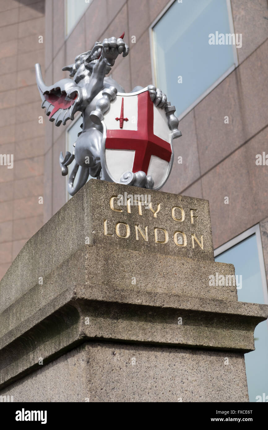 City of London dragon statue marking the City boundary, London ...