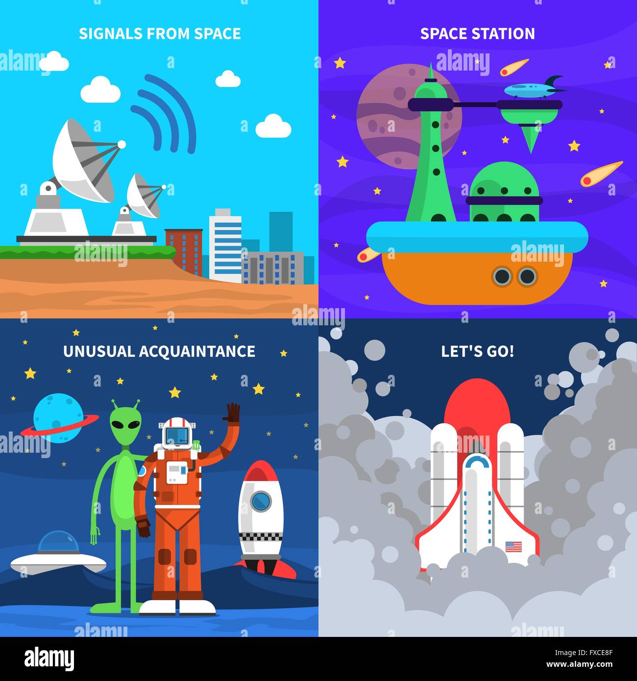 Space Concept Set Stock Vector Image & Art - Alamy